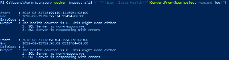 AF Server container health check
