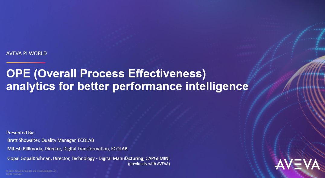 OPE (Overall Process Effectiveness) analytics for better performance